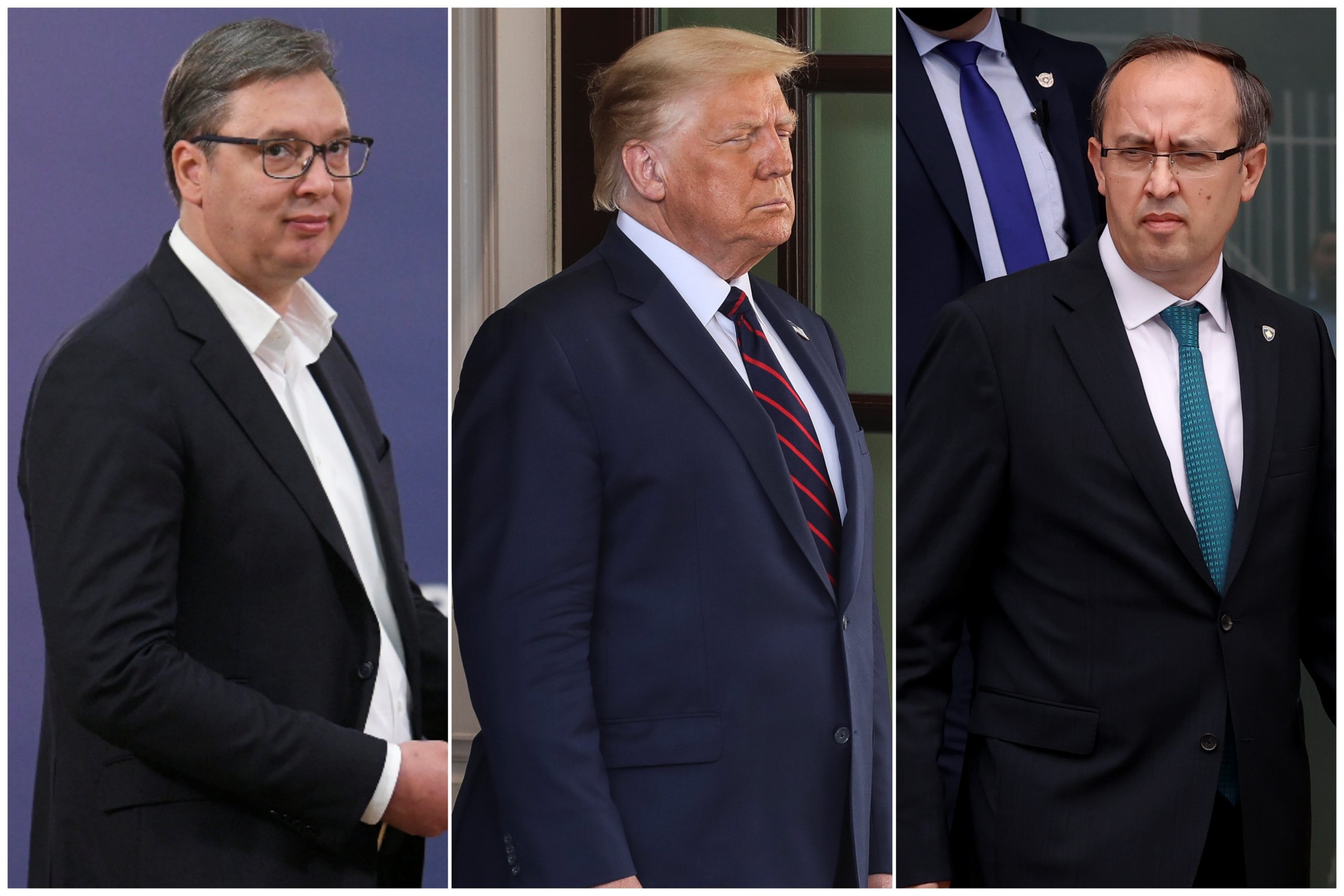 Tramp, Vučić i Hoti na ceremoniji potpisivanja | BN