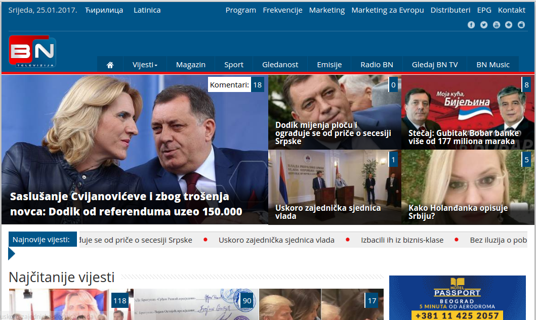 BN portal najčitaniji u Republici Srpskoj | BN